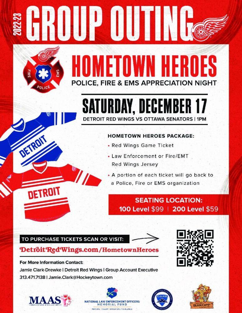 Heroes Night Detroit Red Wings Flyer – Detroit Police Officers Association